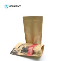 China Fresh Roasted Coffee Kraft Paper Zipper Bags Gravure Printing For Espresso Beans for sale
