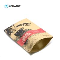 China Fresh Roasted Coffee Kraft Paper Zipper Bags Gravure Printing For Espresso Beans for sale