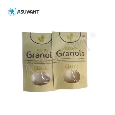 China Resealable Brown Stand Up Pouch Packaging , Laminated Kraft Paper Bag For Tea for sale