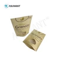 China Resealable Brown Stand Up Pouch Packaging , Laminated Kraft Paper Bag For Tea for sale