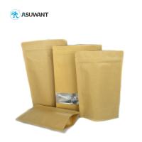 China Custom Printing Kraft Paper k Bag Heat Seal Recycled With Clear Window for sale