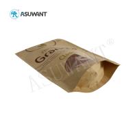 China Recycled Brown Kraft Paper Stand Up Zipper Packaging Bag With Custom Printing for sale