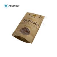 China Recycled Brown Kraft Paper Stand Up Zipper Packaging Bag With Custom Printing for sale