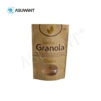 China Recycled Brown Kraft Paper Stand Up Zipper Packaging Bag With Custom Printing for sale
