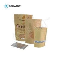 China Recycled Brown Kraft Paper Stand Up Zipper Packaging Bag With Custom Printing for sale