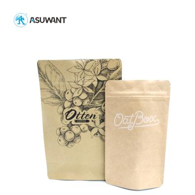 China Multilayer Kraft Paper Zipper Bags Customizable Stand Up Resealable For Candy for sale