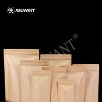 China Durable Kraft Paper Stand Up Zipper Bag Gravure Printing With See Through Window for sale