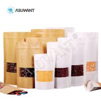 China Food Grade Kraft Paper Zipper Bags Custom Printed k With Customized Logo for sale