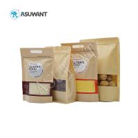 China Multiple Usage Kraft Paper Zipper Bags Customized Window Pouch For Dried Food for sale