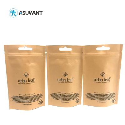 China Gravure Printing Kraft Paper Zipper Bags Custom Recycled Waterproof For Packaging for sale