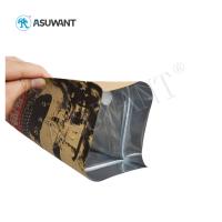 China Coffee Packaging Block Bottom Brown Kraft Paper Bags With Zipper Tear Notch for sale