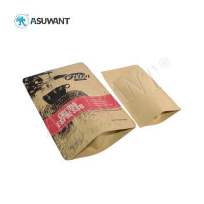 China Brown k Kraft Paper Zipper Bags Recycled Smell Proof Coffee Packaging For Food for sale