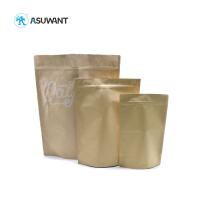 China Brown k Kraft Paper Zipper Bags Recycled Smell Proof Coffee Packaging For Food for sale