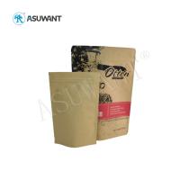 China Brown k Kraft Paper Zipper Bags Recycled Smell Proof Coffee Packaging For Food for sale