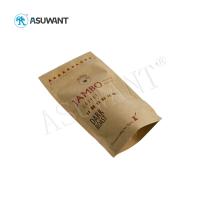 China Smell Proof Custom Printed Kraft Paper Bags , Brown Paper Zip Lock Bags For Coffee for sale