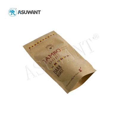 China Smell Proof Custom Printed Kraft Paper Bags , Brown Paper Zip Lock Bags For Coffee for sale