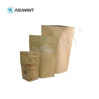 China Smell Proof Custom Printed Kraft Paper Bags , Brown Paper Zip Lock Bags For Coffee for sale
