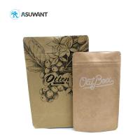 China Smell Proof Custom Printed Kraft Paper Bags , Brown Paper Zip Lock Bags For Coffee for sale