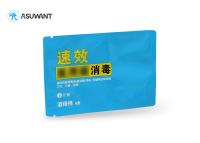 China Three Side Sealed Disinfection Wipes Tear Notch Aluminum Foil Bag for sale