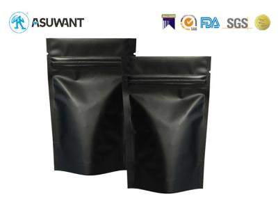 China Matte Black Resealable Stand Up Smell Proof Zipper Bags for sale