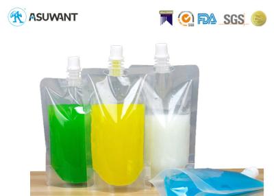China Transparent Fruit Juice PET Stand Up Spout Pouch for sale