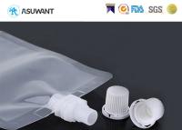 China Self Suction Transparent PET 130 Mic Liquid Spout Bags for sale