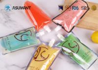 China Self Suction Transparent PET 130 Mic Liquid Spout Bags for sale