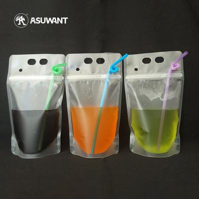 China Transparent Juice Drink PET Plastic Stand Up k Bags for sale