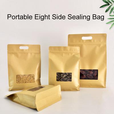 China Snack Food Square Bottom Flexible Kraft Paper k Bag for sale
