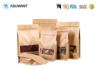 China Snack Flexible Zipper 150mic Square Bottom Kraft Paper Pouch for sale