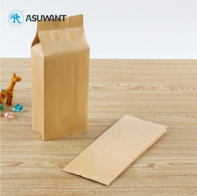China 110-130mic 5lb Kraft Paper Valve Side Coffee Gusset Bag for sale