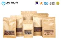 China Snacks Square Bottom Flexible 120mic Kraft Paper Zipper Bags for sale