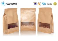 China Snacks Square Bottom Flexible 120mic Kraft Paper Zipper Bags for sale