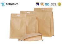 China Gravure Printing Flat Bottom Biodegradable Kraft Paper k Bag for sale