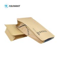 China Resealable Kraft Paper Flat Bottom Mylar Coffee Bags for sale