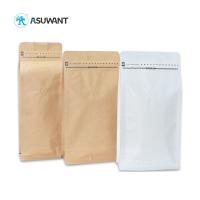 China Foil Lined VMPET Flat Bottom Kraft Coffee Bags With Valve for sale