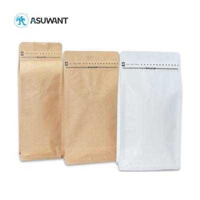 China Foil Lined VMPET Flat Bottom Kraft Coffee Bags With Valve for sale