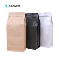 China Foil Lined VMPET Flat Bottom Kraft Coffee Bags With Valve for sale