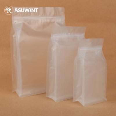 China 250g Flat Bottom Bags Plastic Food Packaging Heat Seal Transparent Zipper Bags for sale