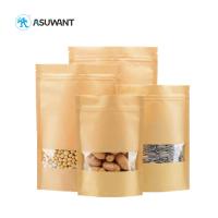 China Frosted Open Window MOPP CMYK Kraft Paper Zipper Bag for sale