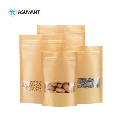 China Frosted Open Window MOPP CMYK Kraft Paper Zipper Bag for sale