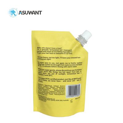 China Hair Shampoo VMPET 130mic Liquid Spout Bags Gravure Printing for sale