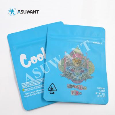 China MOPP Weed Matte Runtz Laminated Mylar Ziplock Bags 3.5g for sale