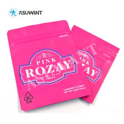 China Gravure Printing Weed VMPET 3.5g Smell Proof Mylar Bags for sale