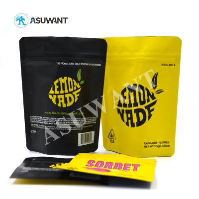 China Cookies Weed MSDS MOPP 3.5g Smell Proof Mylar Bags for sale