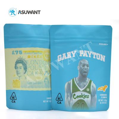 China Edible Weed Resealable Smell Proof Ziplock Mylar Bags 3.5g Runtz Herbs for sale