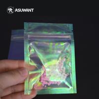 China Clear Laser Rainbow Holographic Zipper Bag Heat Sealed Laminated for sale