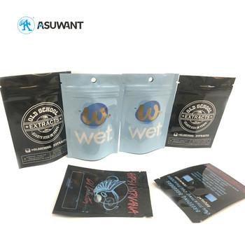 China CMYK 3.5g Mylar Bags Smell Proof Zipper Pouch For Weed Marijuana for sale