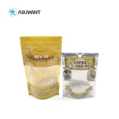 China Resealable 3.5g Mylar Smell Proof Mylar Bags Heat Seal VMPET for sale
