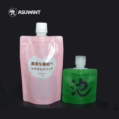 China 250ml 500ml Refillable VMPET Liquid Spout Bags SA8000 Beverage Spout Bags for sale